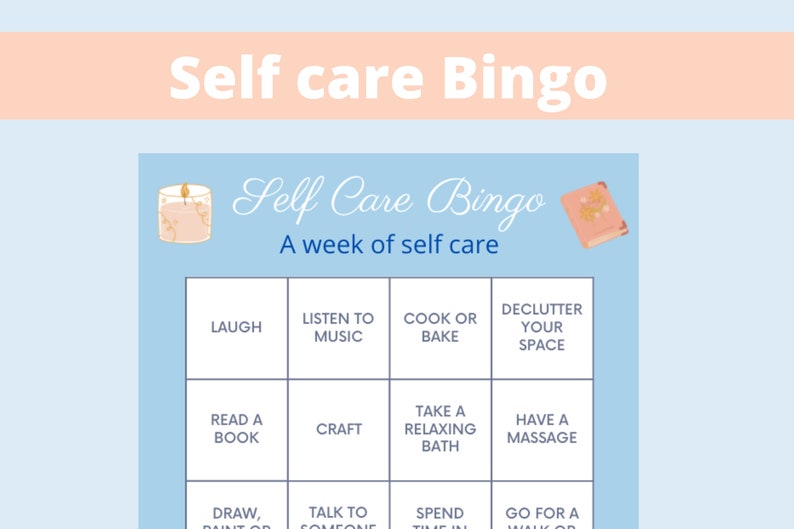 Bingo de autocuidado digital imprimible en pdf para aliviar el estrés ...