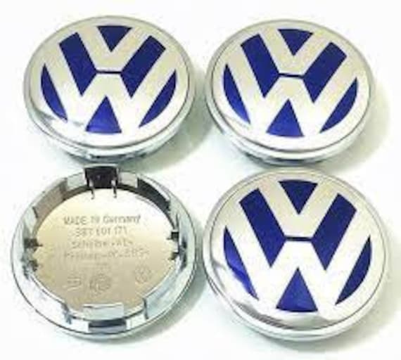Vw Wheel Centre Caps 65mm blue Chrome Only 4x | Etsy UK