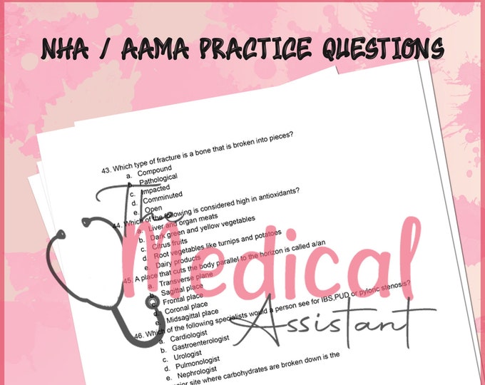 NHA / AAMA Practice Questions / 50 Questions With Answers / Digital ...