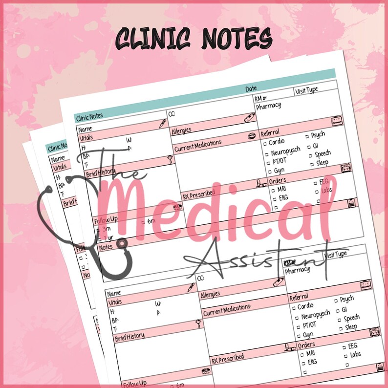 Clinic Notes / Shift Notes / Outpatient Notes / CMA / Office Nurse ...
