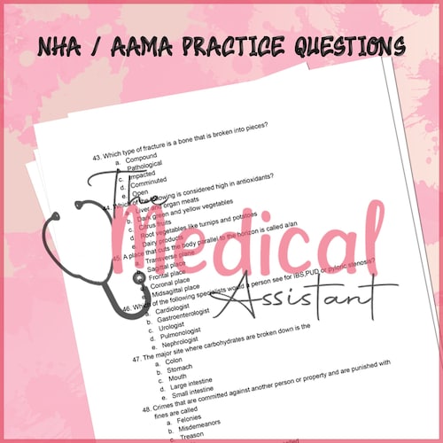 NHA / AAMA Practice Questions / 50 Questions With Answers / - Etsy