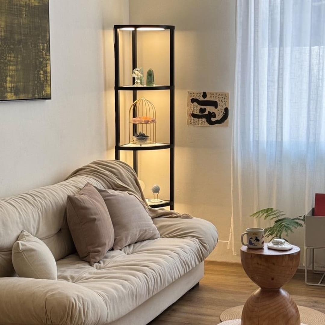 LED Corner Display Shelf: Dimmable Color Changing Light, App & Remote ...