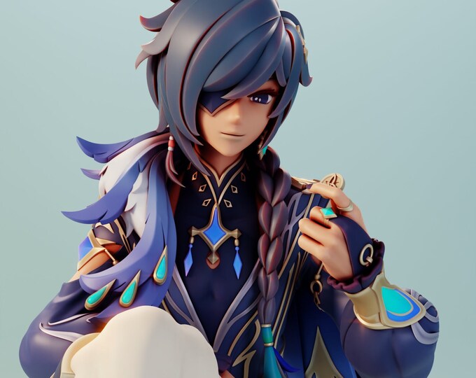 Kaeya Seated 15cm GRAYWORLDCORP UNPAINTED Genshin Impact Style Model - Etsy