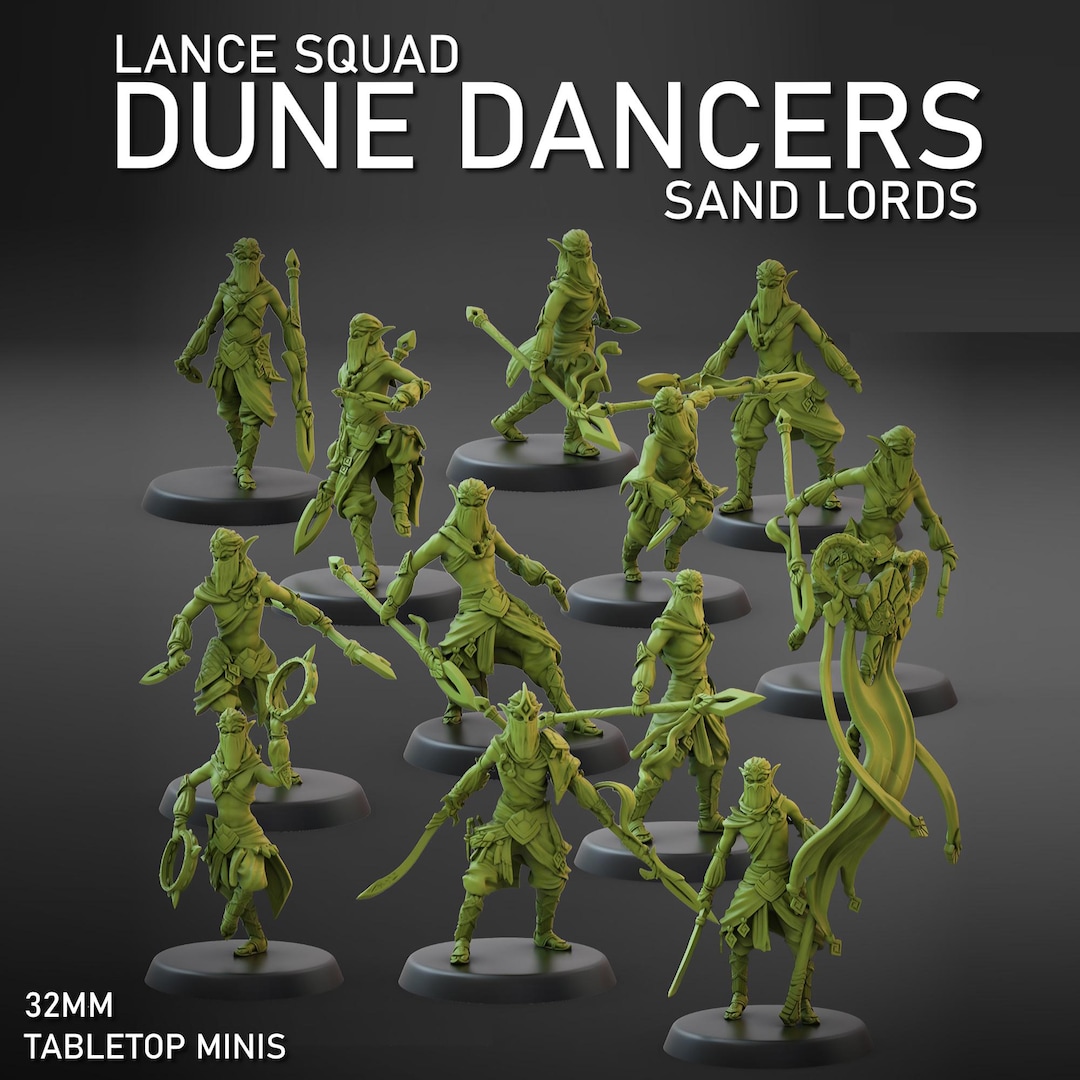 Dune Dancers Lance Squad - Sand Lords (32mm Oval Base ...
