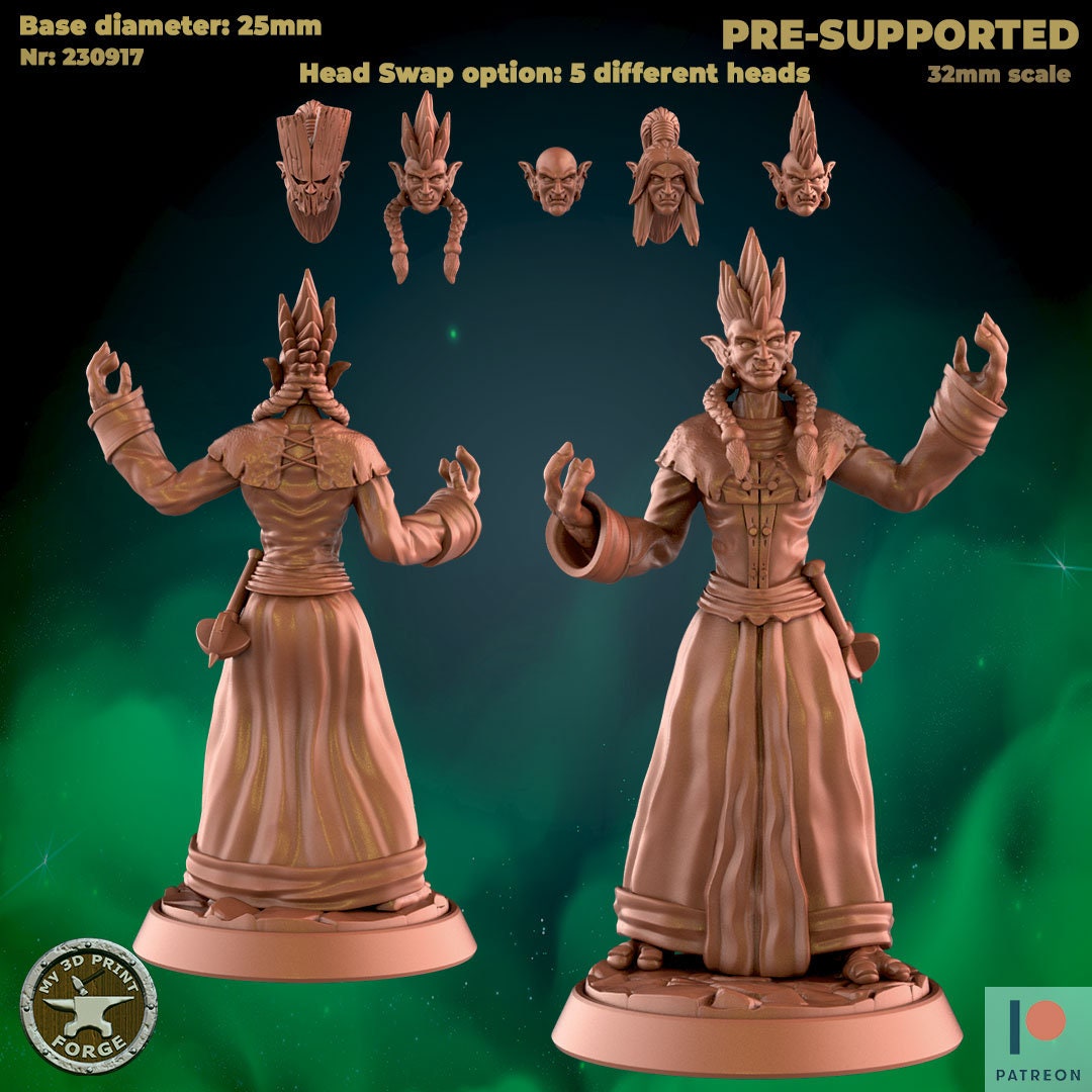 Female Troll Priest Posed Head Swap Miniatures 32mm Base - Etsy Canada