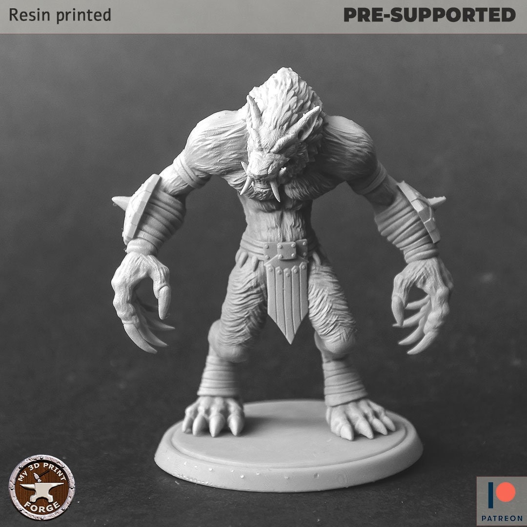 Big Bad Wolf Miniatures 50mm Base My3dprintforge Tabletop Dungeons and ...
