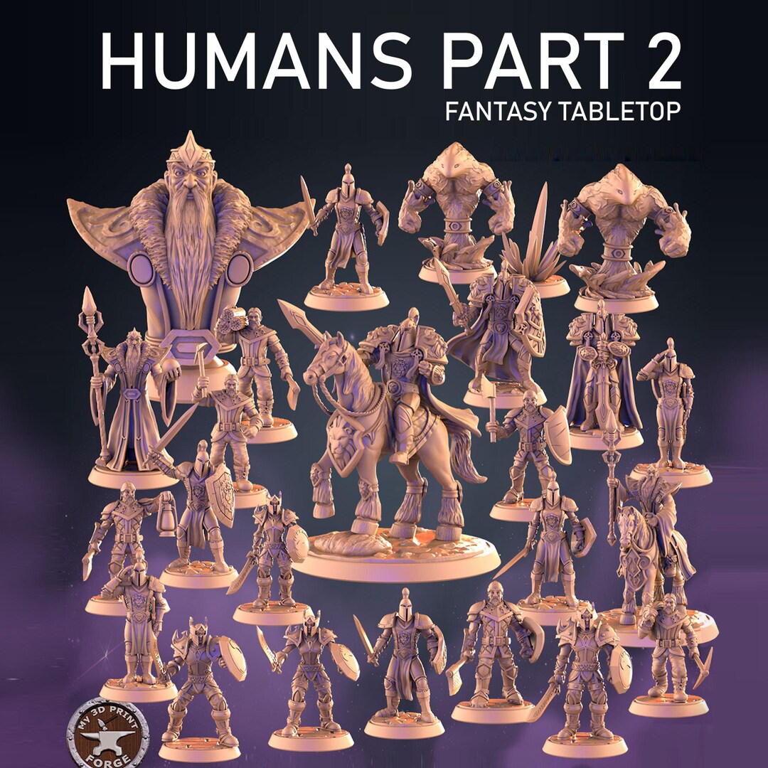 Humans Part 2 Collection - Tabletop Scale - My3dprintforge - Tabletop ...