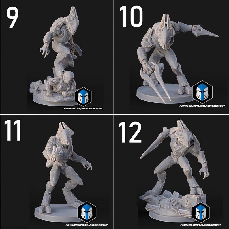 Elites 16 Poses Available 3D Printed Sci-fi Alien Elite Miniatures 28 ...