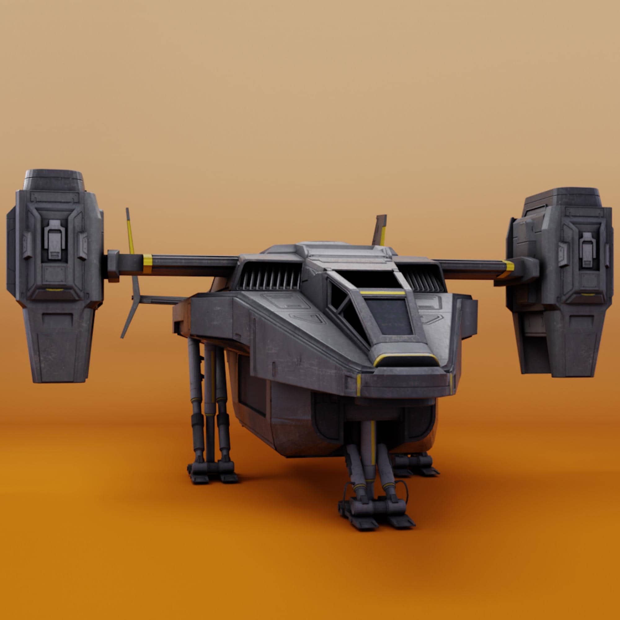 Galactic Dropship 3D Printed Sci-fi Vehicle 28–32mm Resin Model for ...