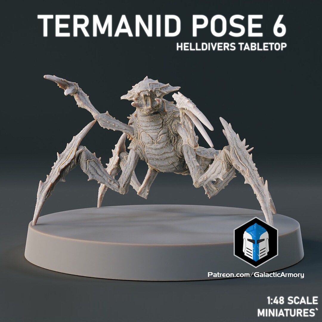 Termanid Pose 6 Helldivers Tabletop 100mm Base Galactic Armory Sci-fi ...