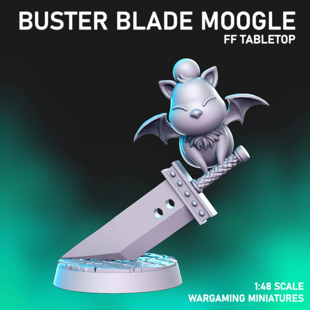 Buster Blade Moogle (25mm Base) - Rnestudio Miniature - FF Style Tabletop RPG Dungeons and ...