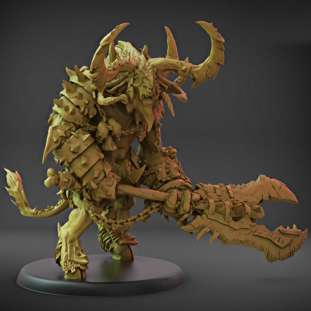 Horned Warlord 50mm Base Fallen Beasts Claybeastcreation Tabletop ...