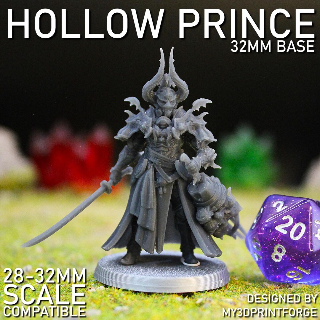 Hollow Prince Miniature | Thronebound Warlord Resin Model for Wargames ...