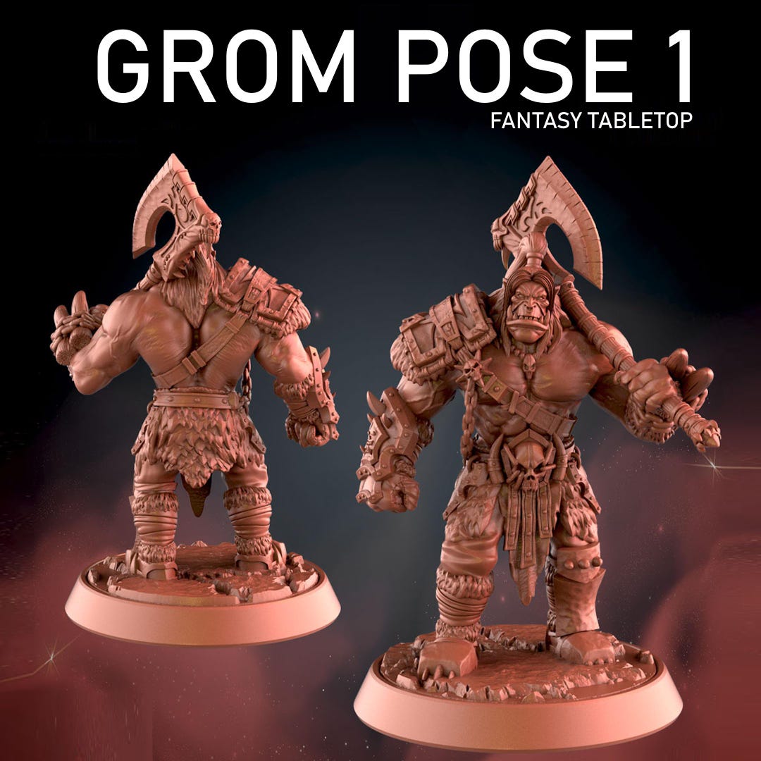 Grom Hellscream Miniature 32mm Base My3dprintforge Tabletop Dungeons And Dragons Wargaming