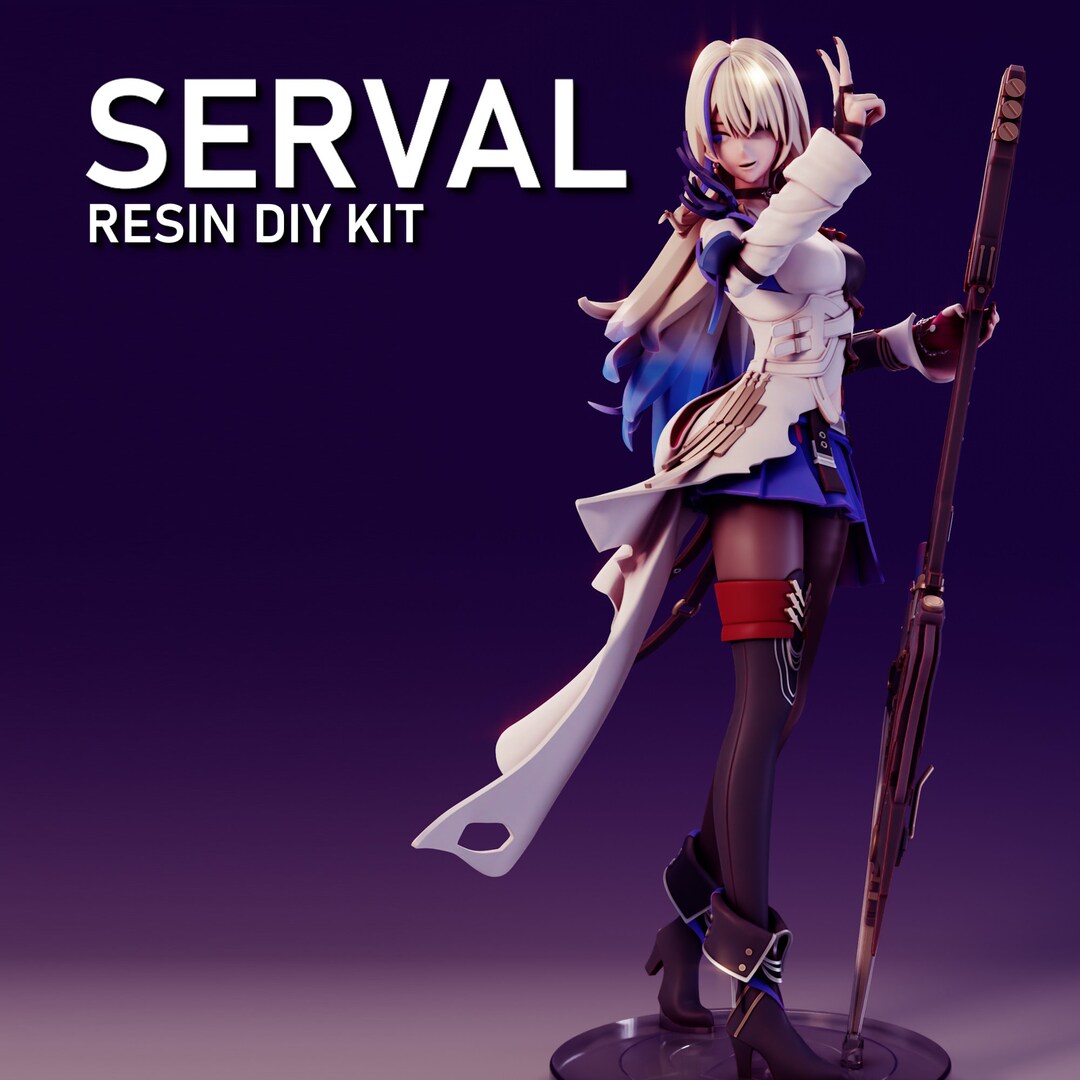 Serval Resin DIY Figure Kit GRAYWORLDCORP UNPAINTED Honkai Starrail ...