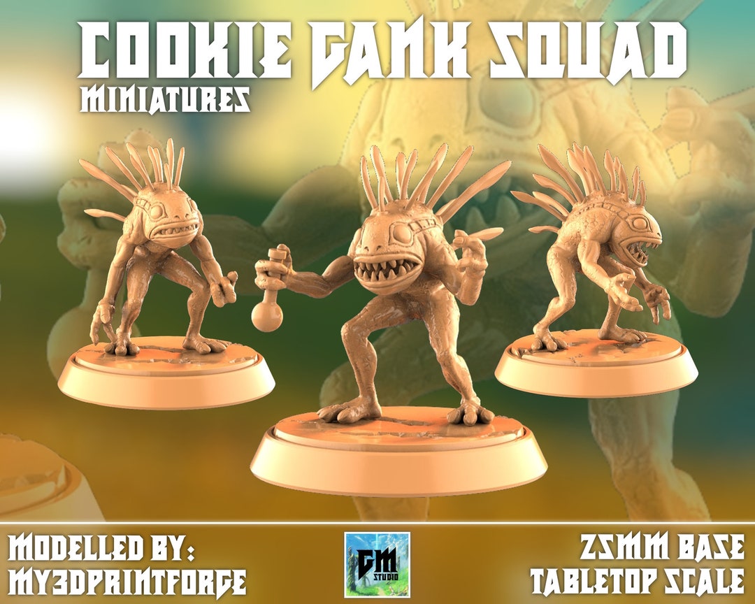 Cookie Gank Squad Miniatures 25mm Base My3dprintforge Tabletop Dungeons ...