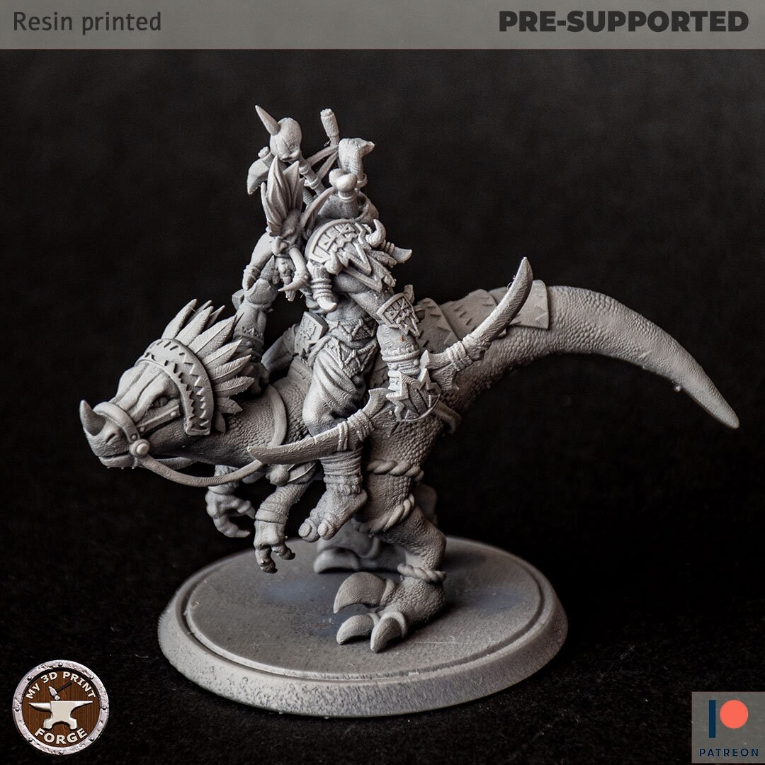 Vol'jin Mounted Trolls Miniatures 50mm Base My3dprintforge Tabletop ...