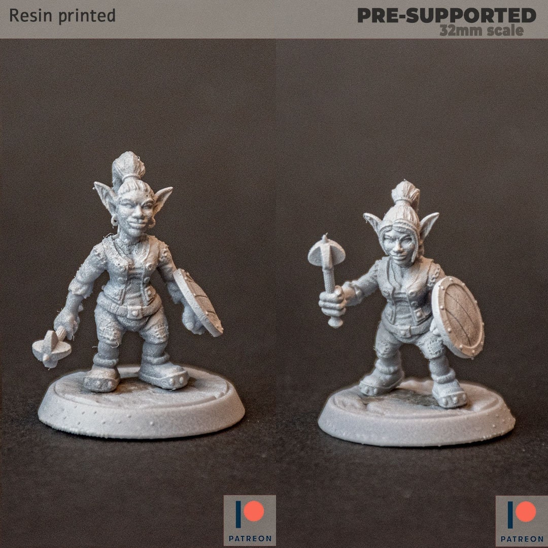 Goblin Female Shamans Miniatures 25mm Base My3dprintforge Tabletop Dungeons and Dragons ...