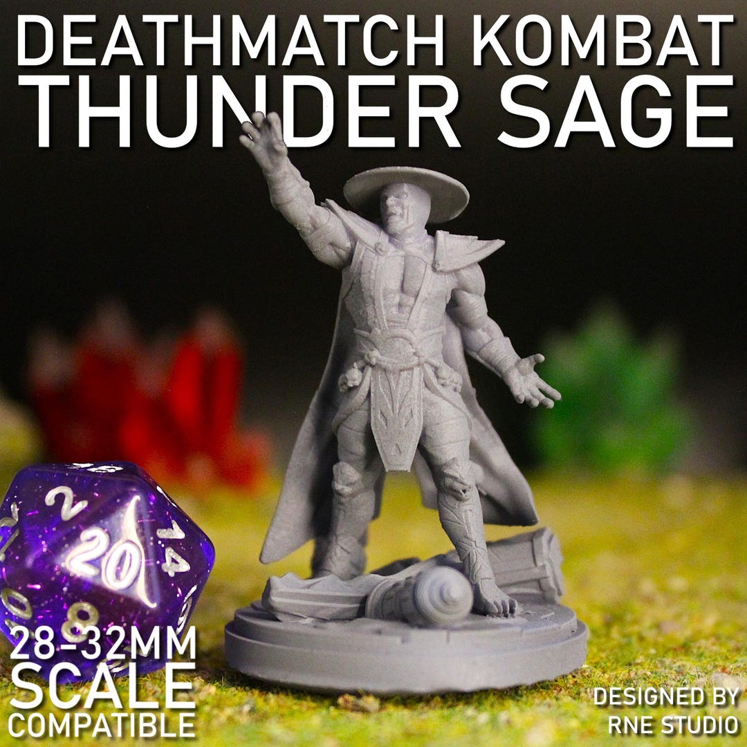 Thunder Sage Miniature | Lightning-wielding Warrior | 32mm Resin Figure ...