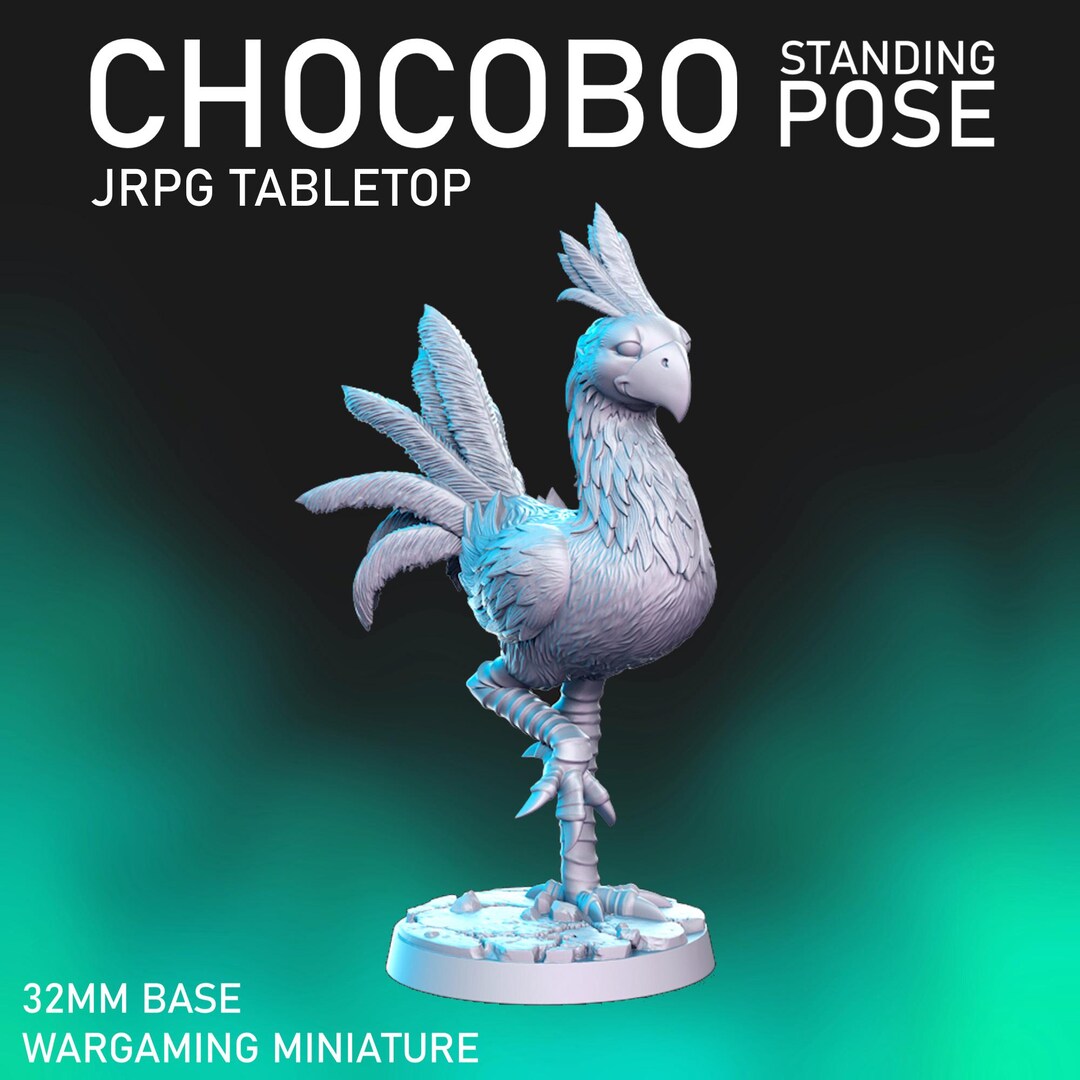 Chocobo Standing (32mm Base) - Rnestudio Miniature - FF Style Tabletop ...