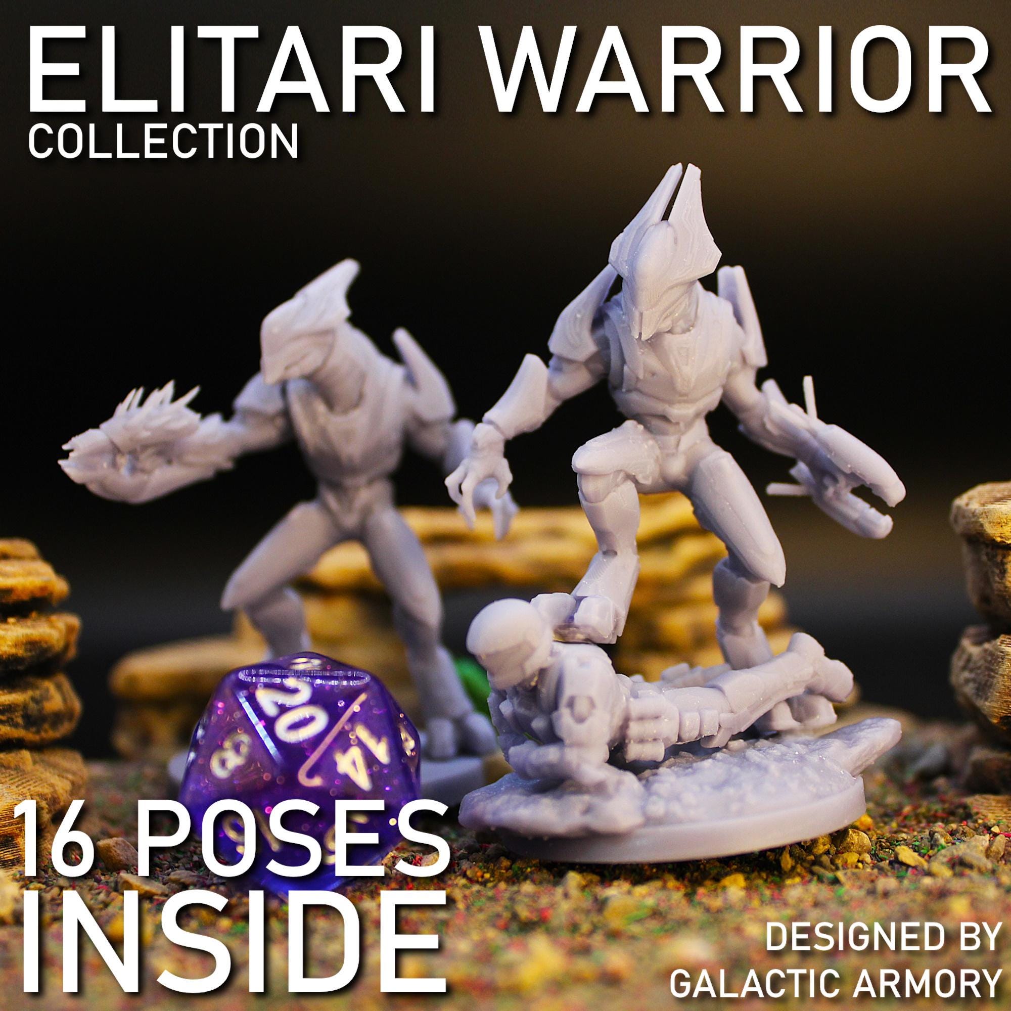Elites 16 Poses Available 3D Printed Sci-fi Alien Elite Miniatures 28 ...