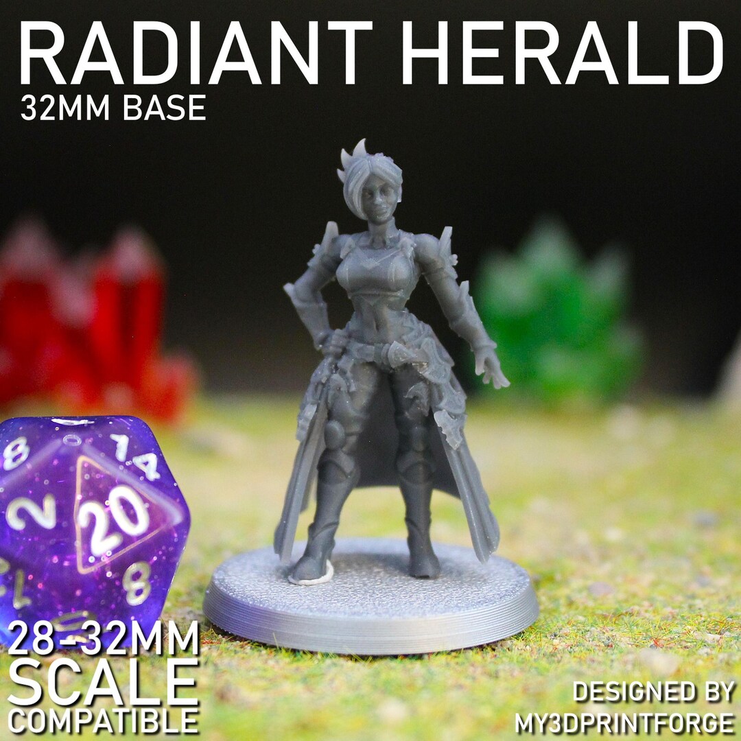 Radiant Herald Miniature | Lightbringer Leader Resin Model for Wargames ...