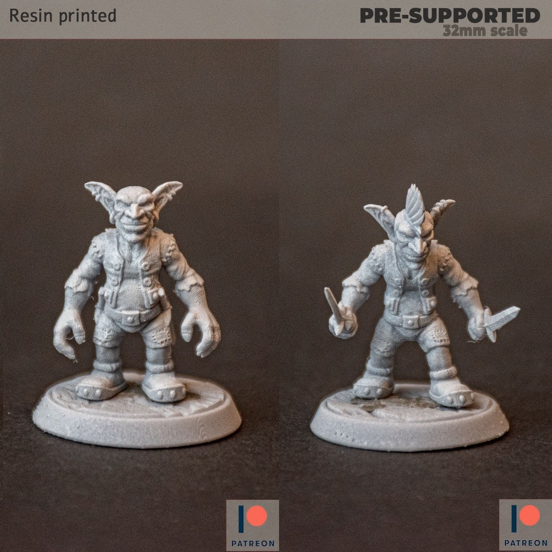 Goblin Rogues Miniatures 25mm Base My3dprintforge Tabletop Dungeons and ...