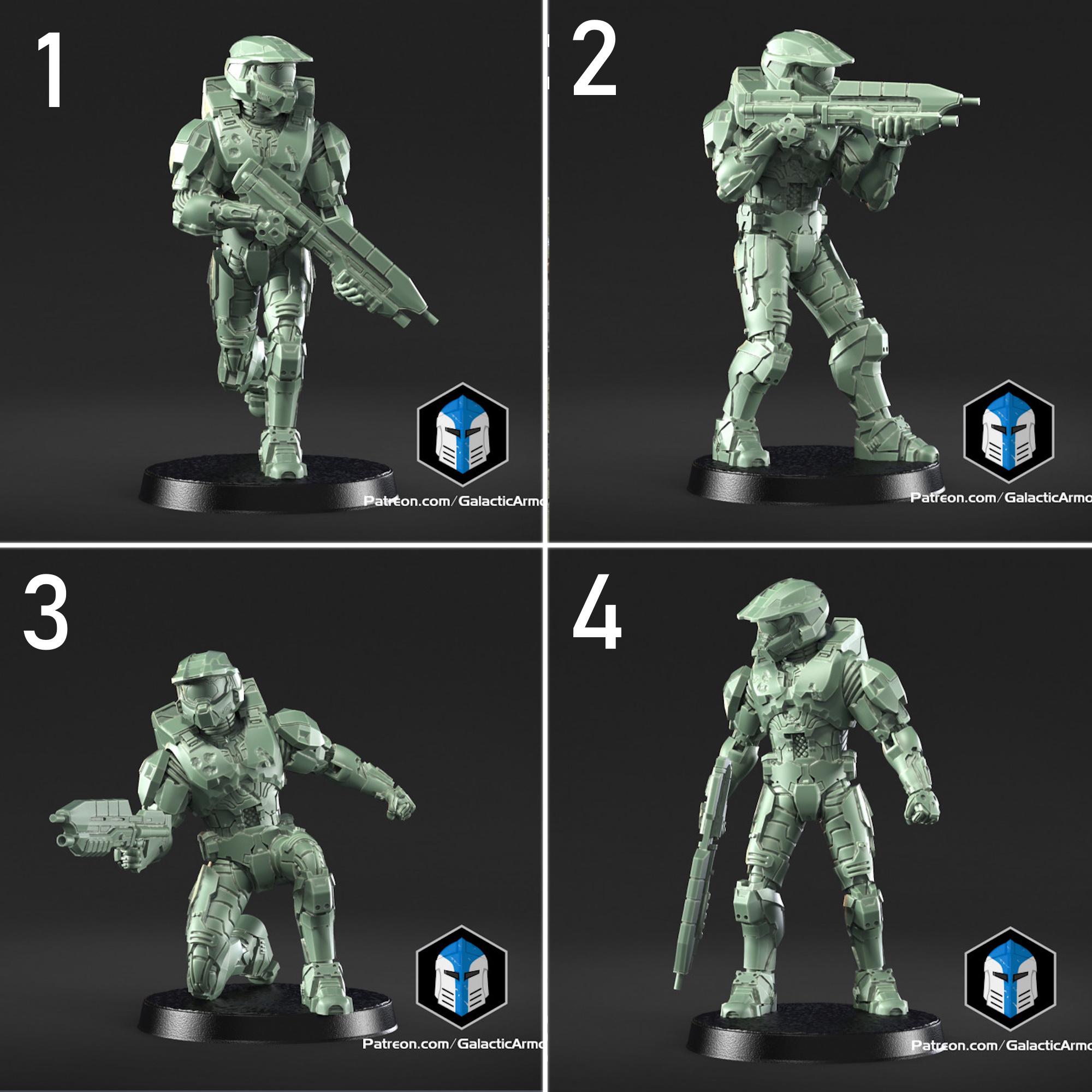 Spartan Chief 10 Poses Available 3D Printed Sci-fi Super Soldier ...