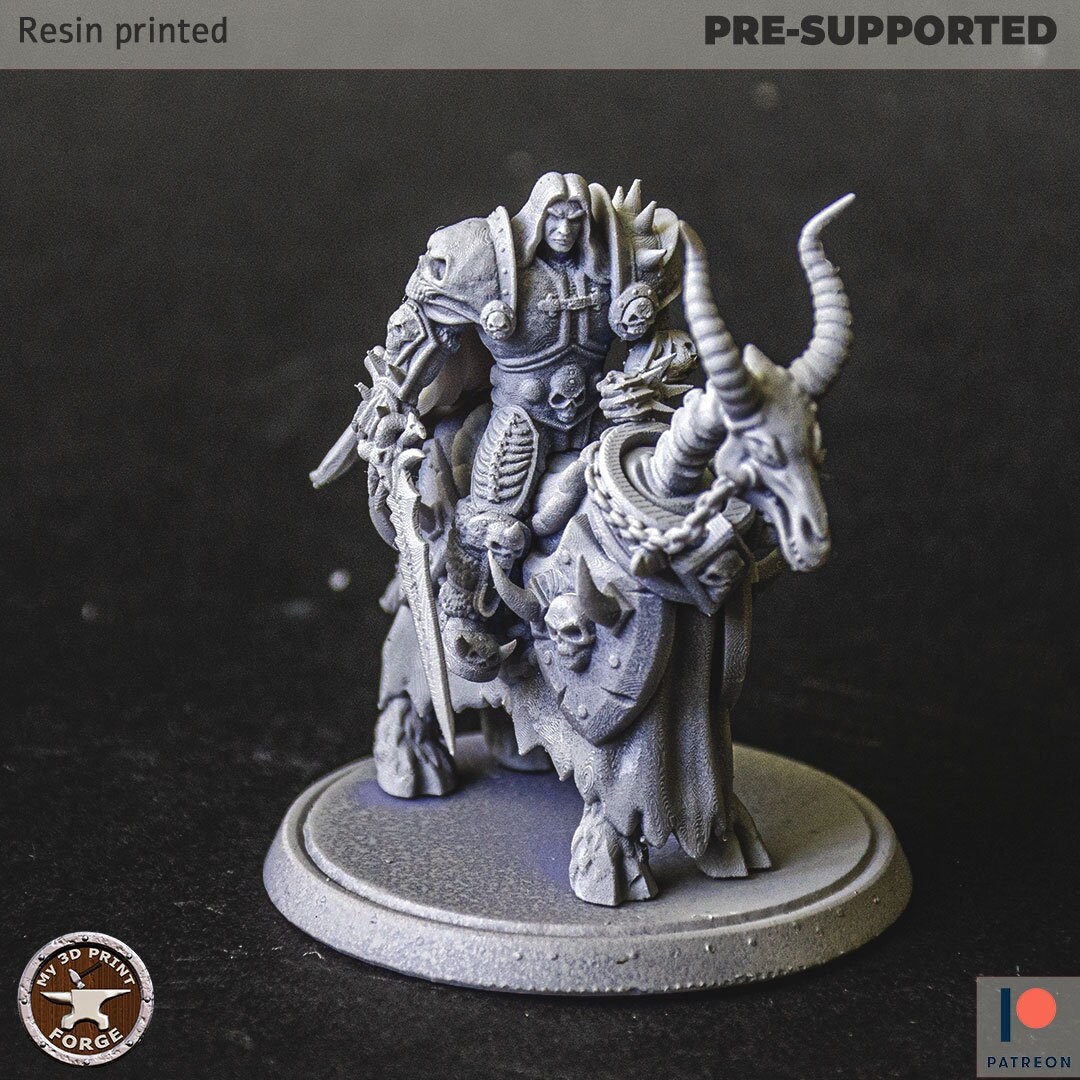Arthas Mounted Miniatures 50mm Base My3dprintforge Tabletop Dungeons ...