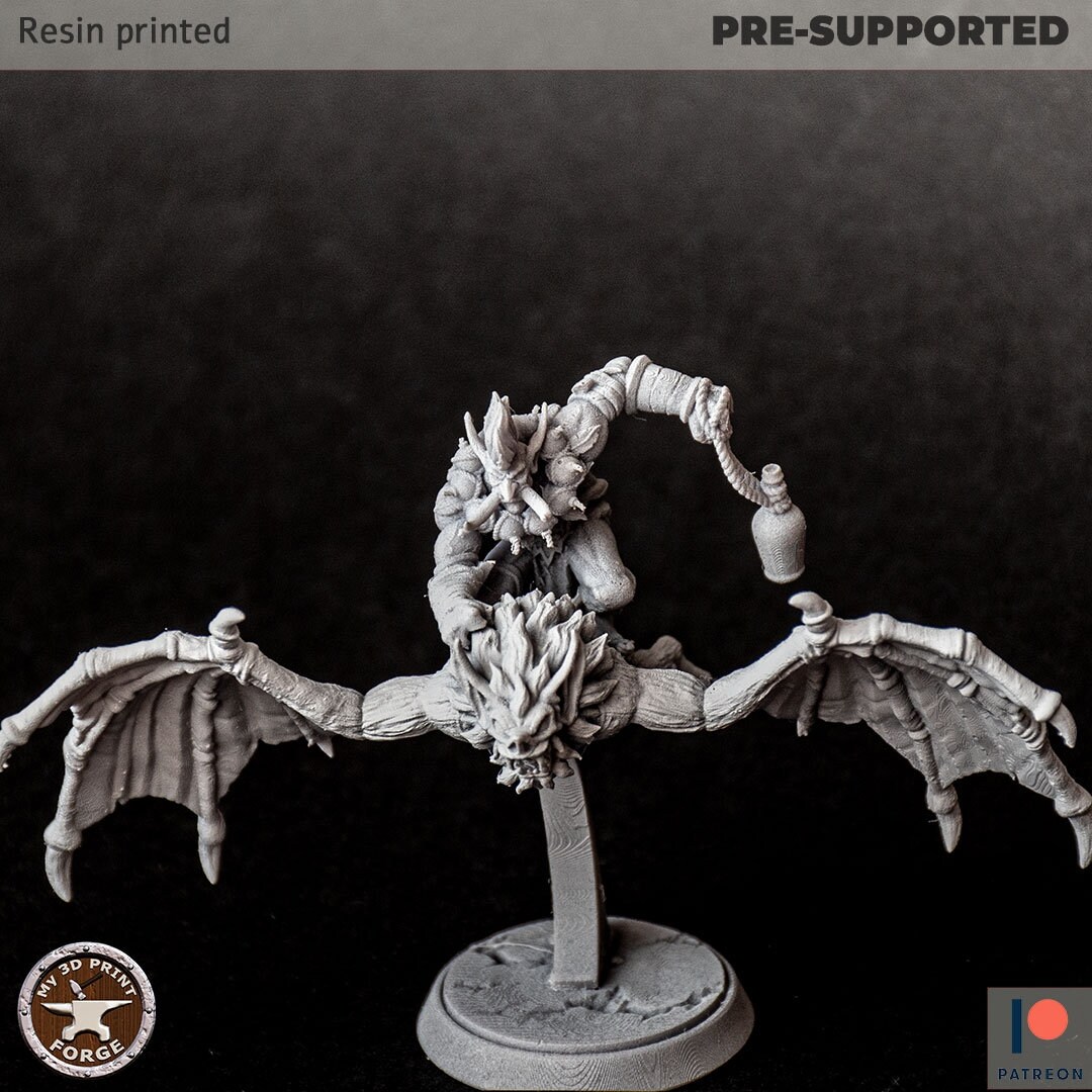 Troll Bat Rider Miniatures 32mm Base My3dprintforge Tabletop Dungeons ...