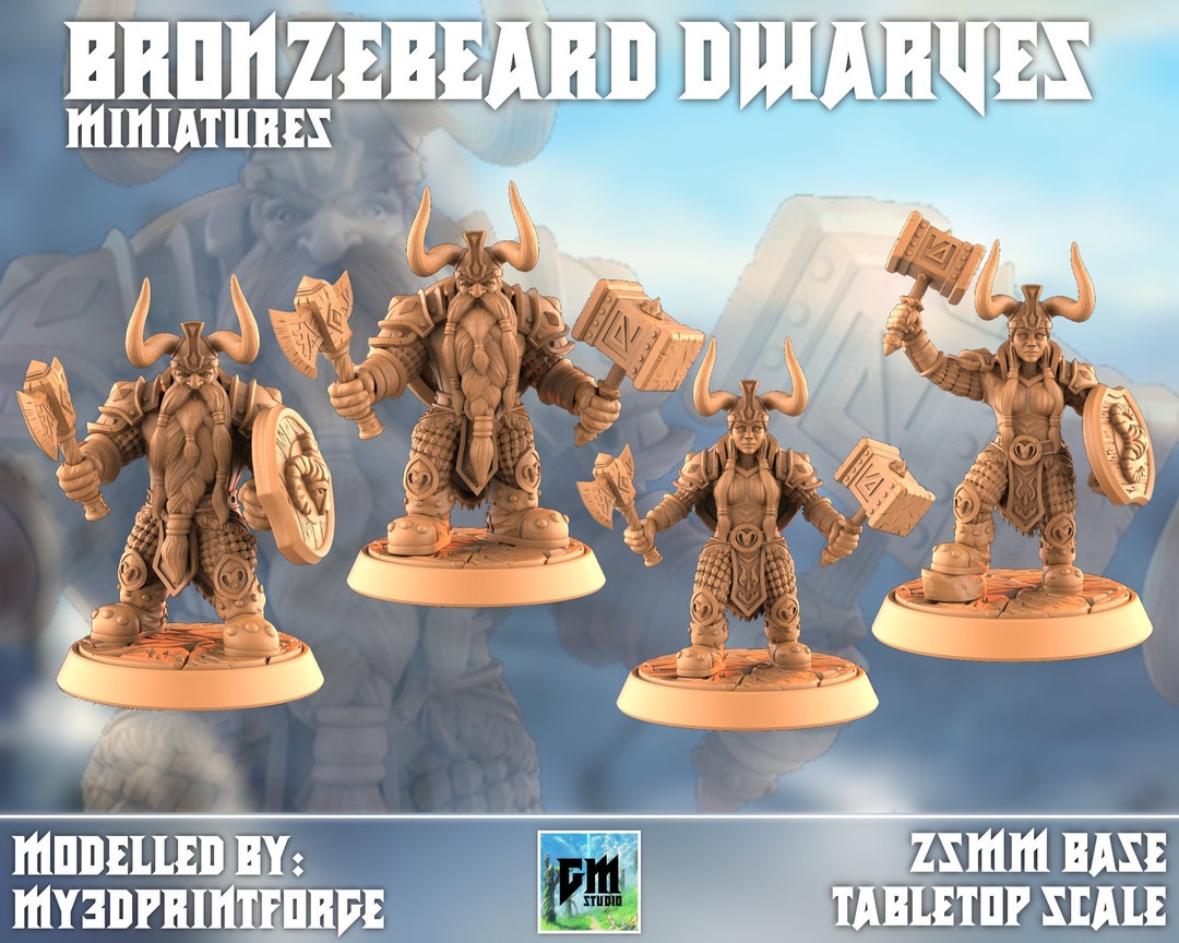 Wildhammer Dwarves Miniatures 25mm Base My3dprintforge - Etsy