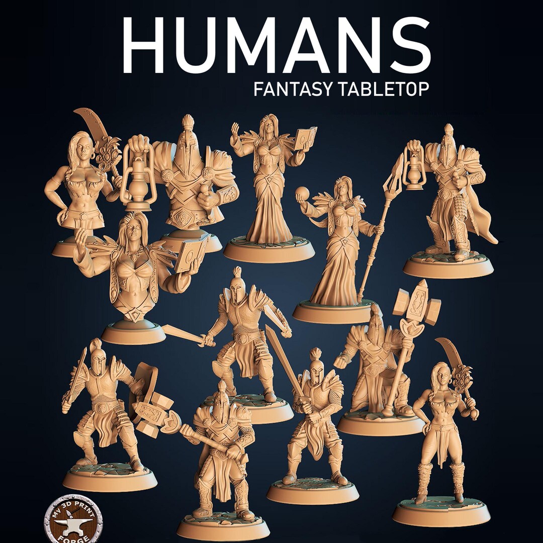 Humans Collection - Tabletop Scale - My3dprintforge - Tabletop Dungeons ...