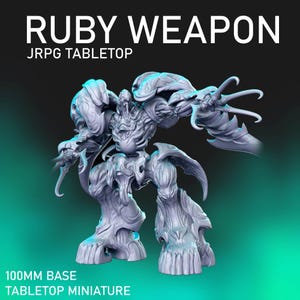 Ruby Weapon Miniature (100mm Base) - Rnestudio - FF Style Tabletop RPG ...