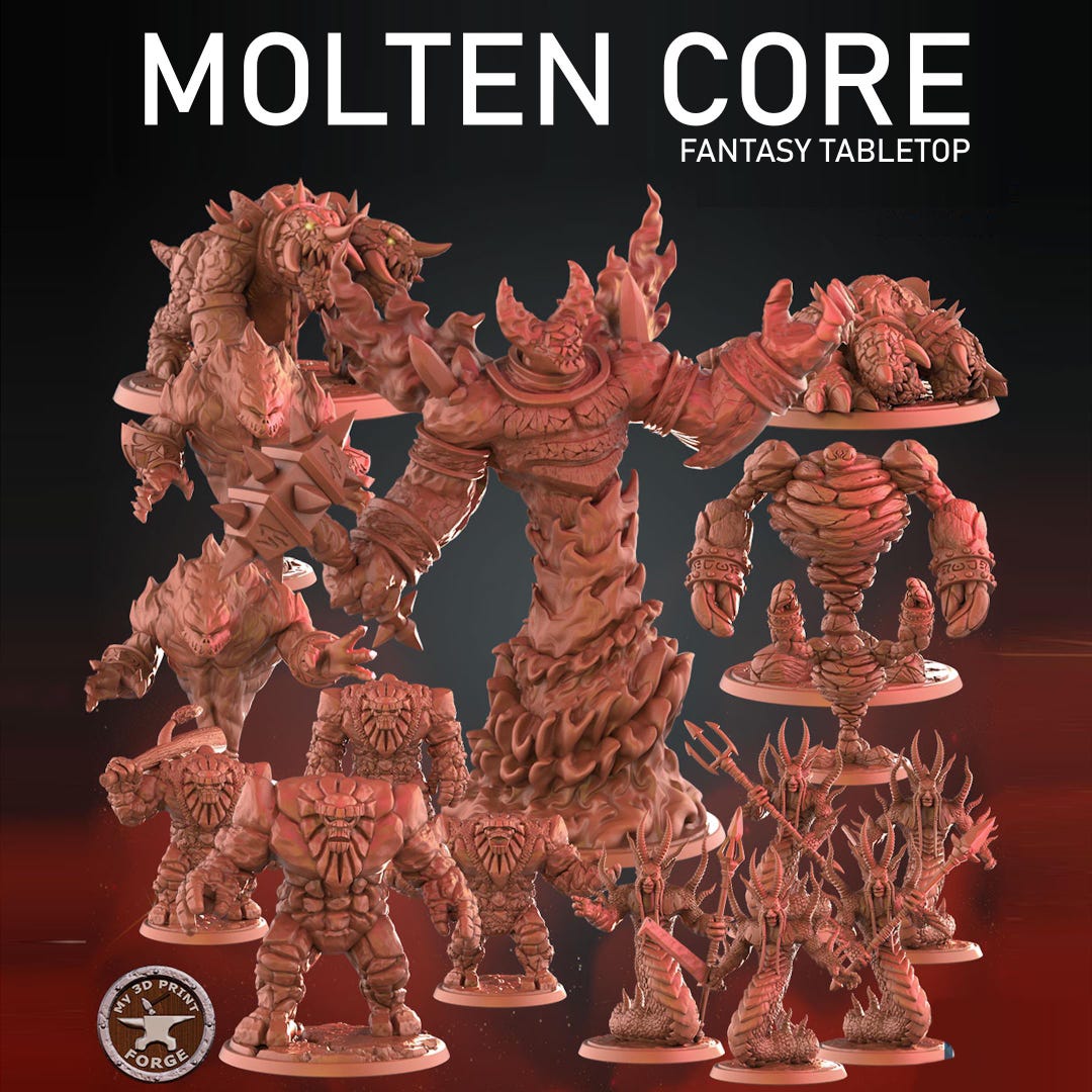 Molten Core Collection - Tabletop Scale - My3dprintforge - Tabletop ...