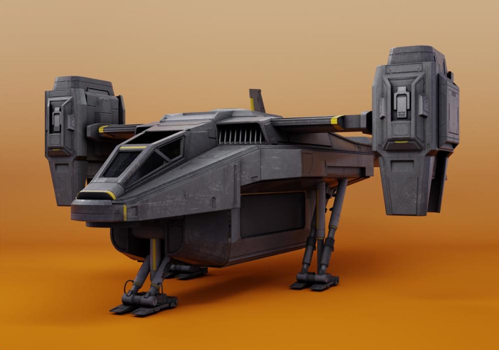 Galactic Dropship 3D Printed Sci-fi Vehicle 28–32mm Resin Model for ...