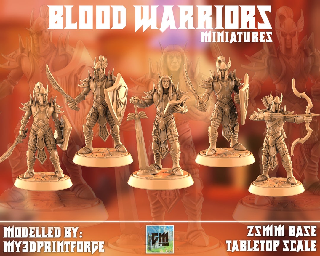 Blood Warriors Miniatures 25mm Base My3dprintforge Tabletop Dungeons ...