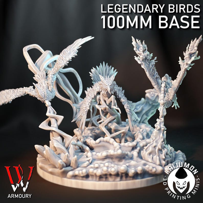 Kaijumon Legendary Birds Diorama 100mm Base Resin Wargaming Model ...