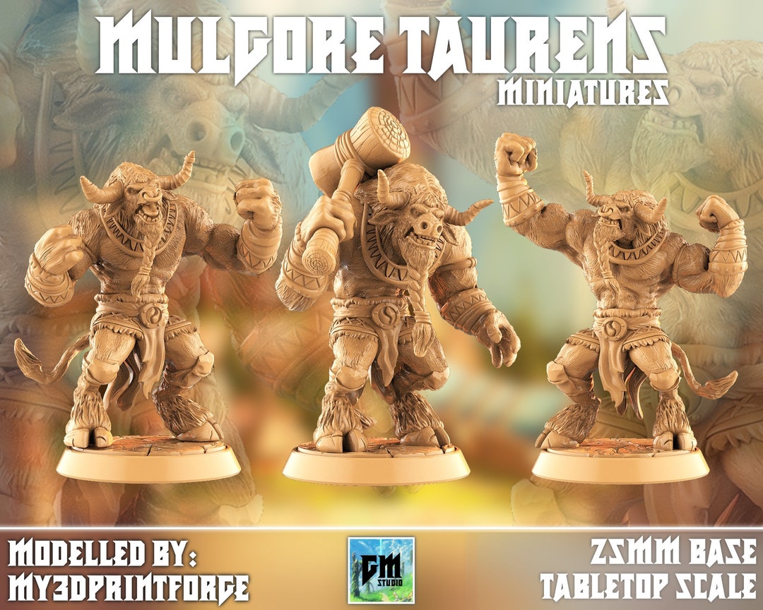 Mulgore Taurens 25mm Base My3dprintforge Tabletop - Etsy