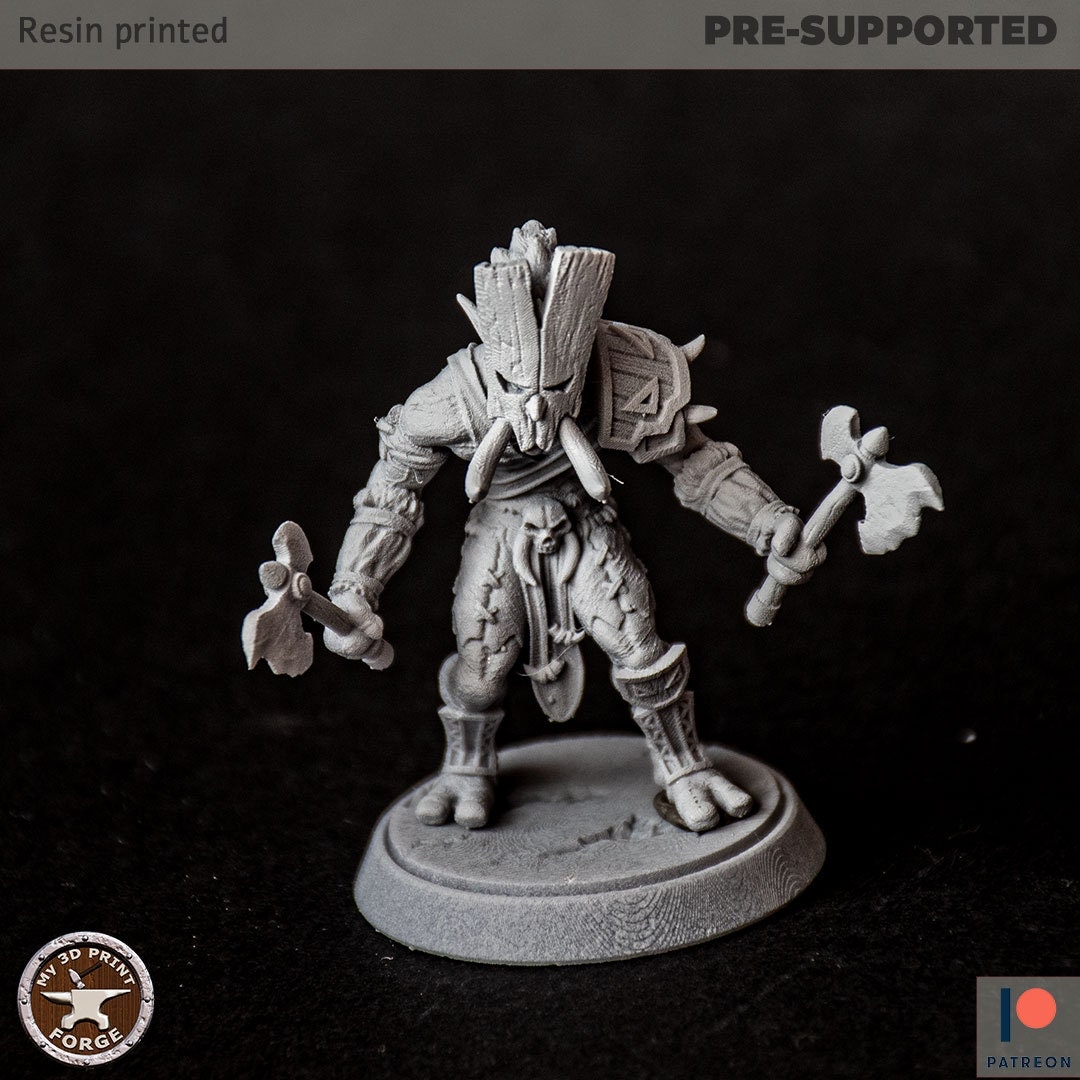Troll Axe Thrower Pose Miniatures 32mm Base My3dprintforge Tabletop ...