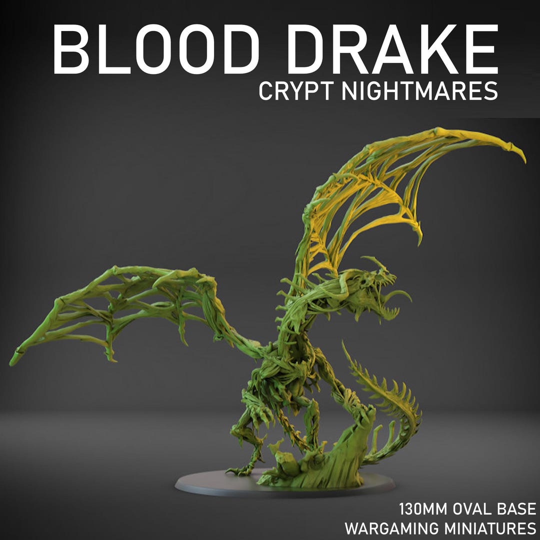 Blood Drake 130mm Base Crypt Nightmares Claybeastcreation Tabletop ...