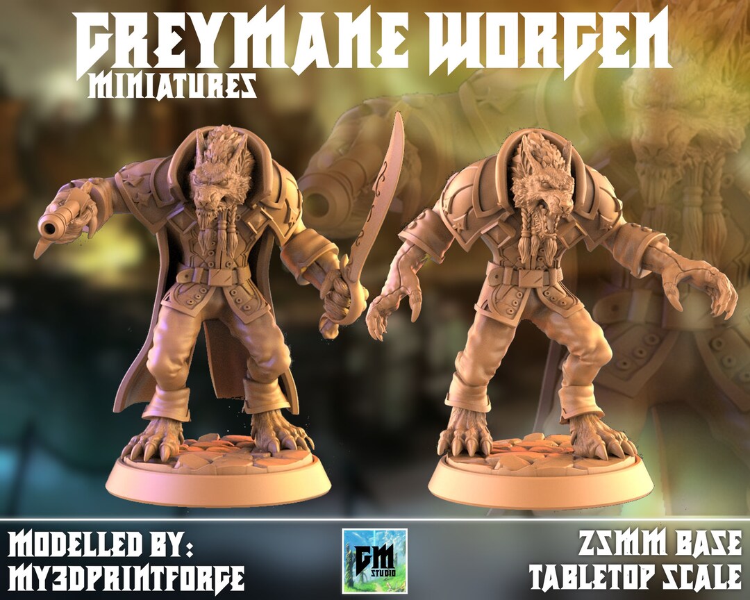 Greymane Worgen Miniatures 25mm Base My3dprintforge Tabletop Dungeons ...