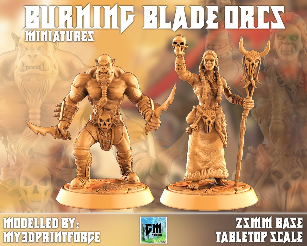 Burning Blade Orcs 25mm Base My3dprintforge Tabletop Dungeons and ...