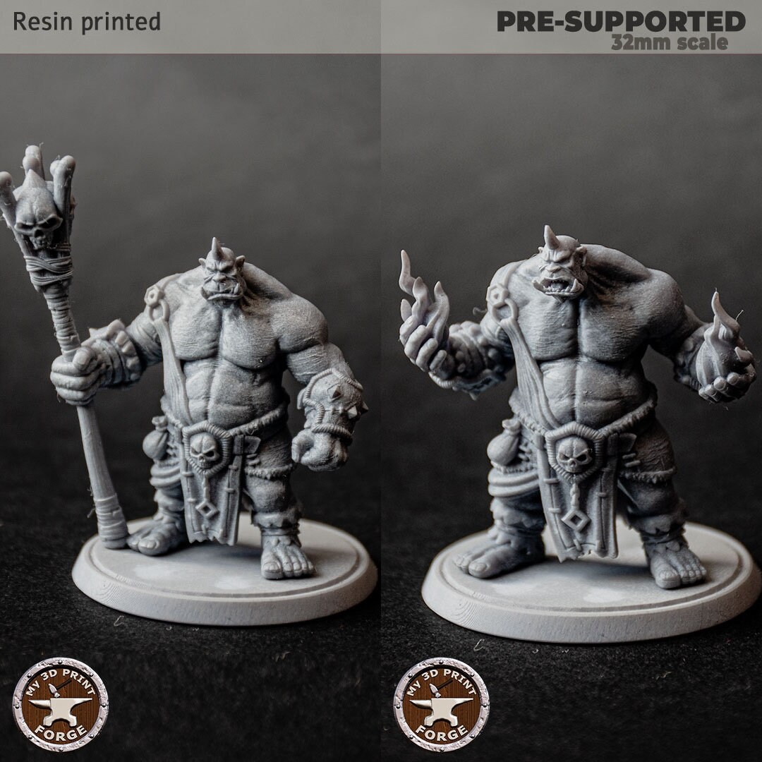 1 Head Magi Ogre Miniatures 50mm Base My3dprintforge Tabletop Dungeons ...
