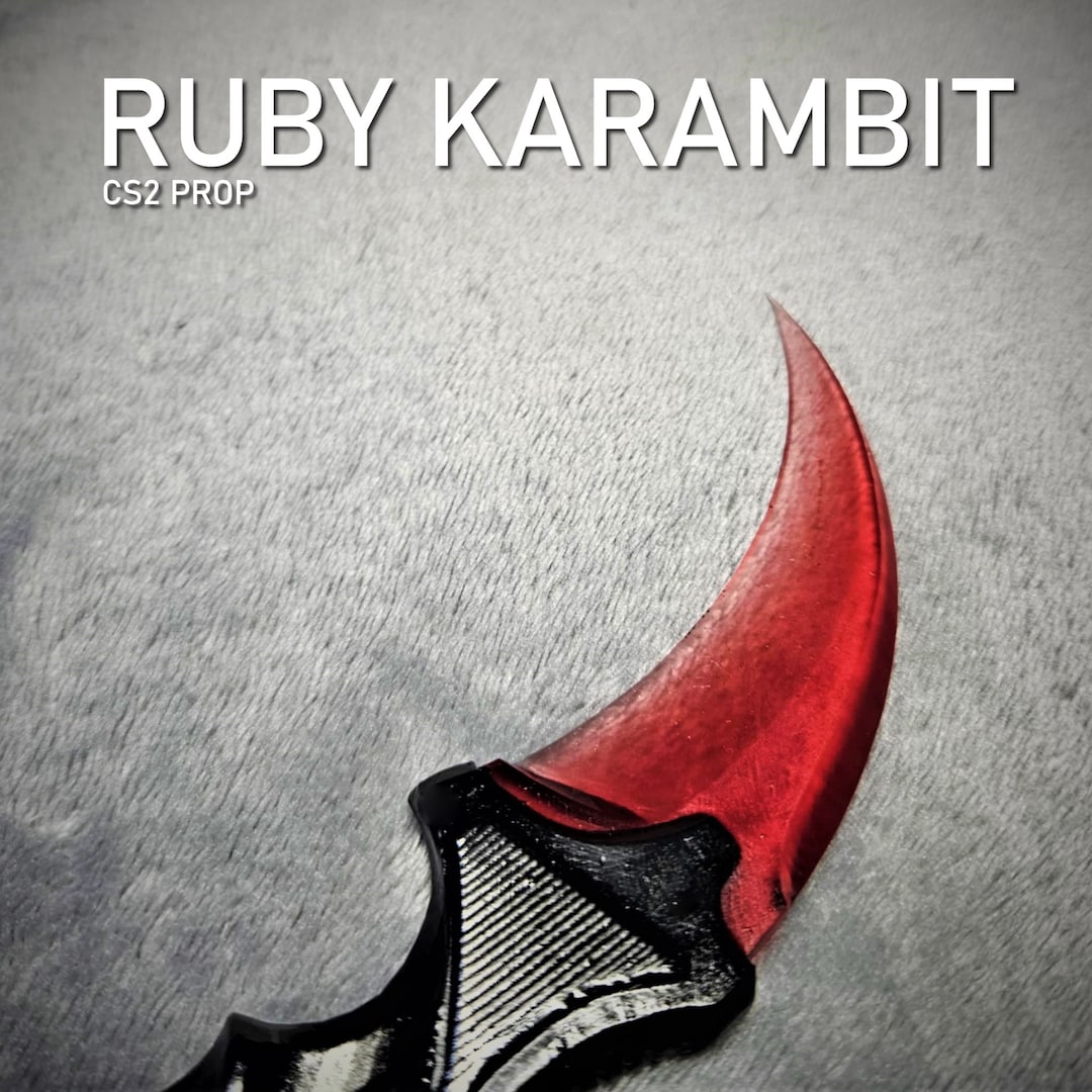 CS2 Ruby Karambit Prop - Costume Display Knife - 3D Printed Costume ...