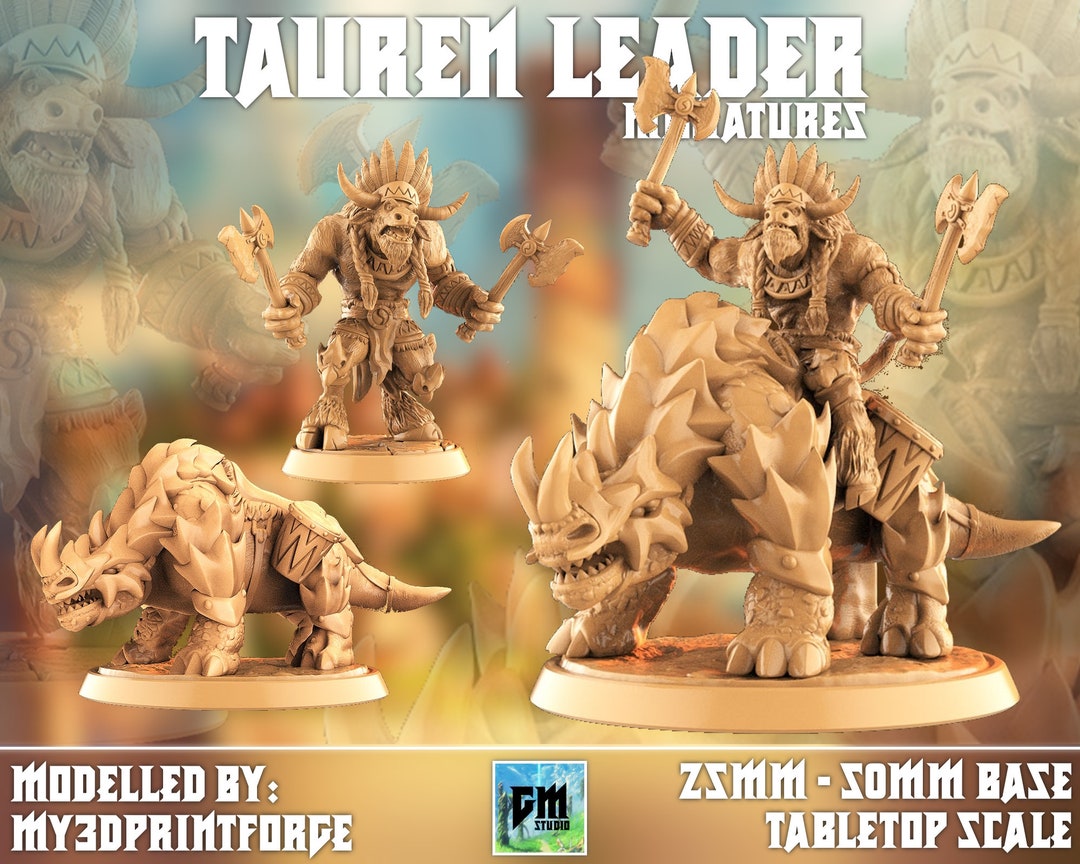 Tauren Leader 25mm/50mm Base My3dprintforge Tabletop Dungeons and ...