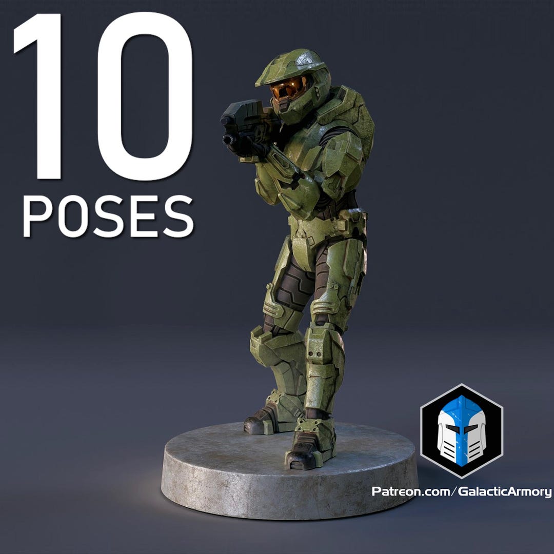 Spartan Chief 10 Poses Available 3D Printed Sci-fi Super Soldier ...