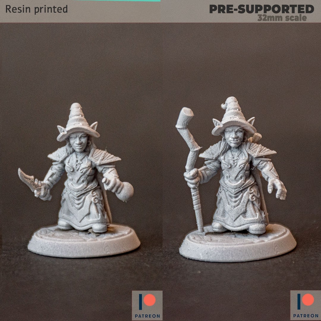 Goblin Female Warlocks Miniatures 25mm Base My3dprintforge Tabletop ...