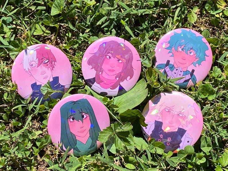 My Hero Academia / Mha Holo Sparkle Button Badge / Pin Bakugo/deku ...