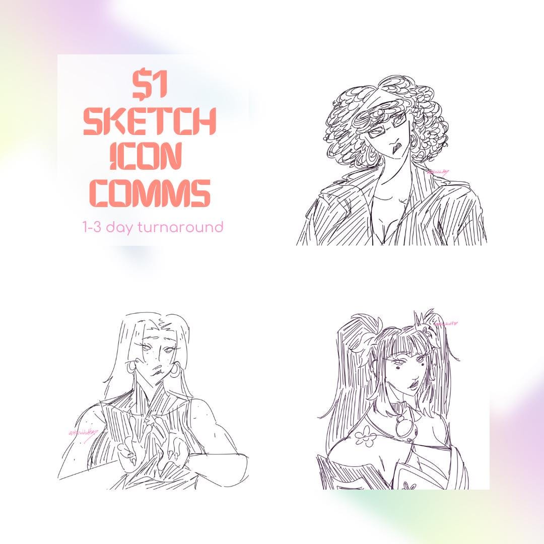 Sketch Doodle Oc Icon / Pfp / Avatar Commissions Custom Art - Etsy