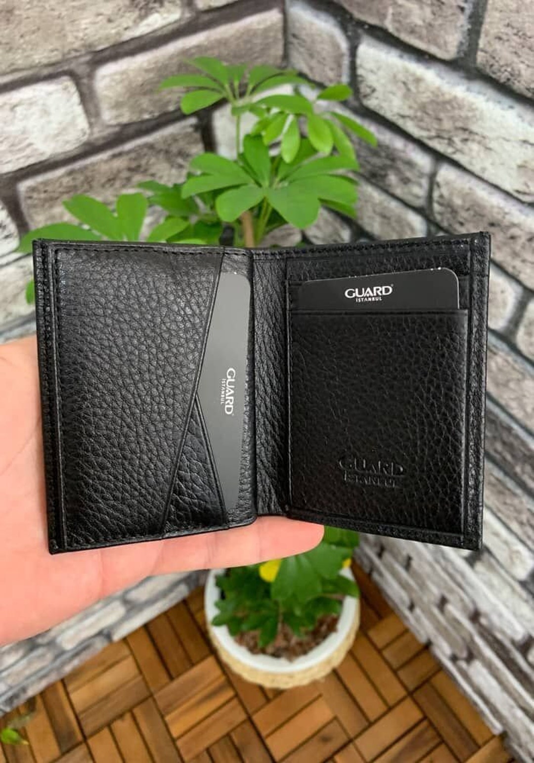 Luxurious Super Soft Leather Trifold Compact Wallet Available in Black ...
